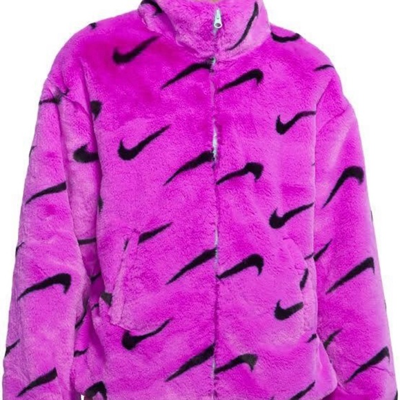 Nike | Jackets & Coats | New Nike Faux Fur Jacket | Poshmark